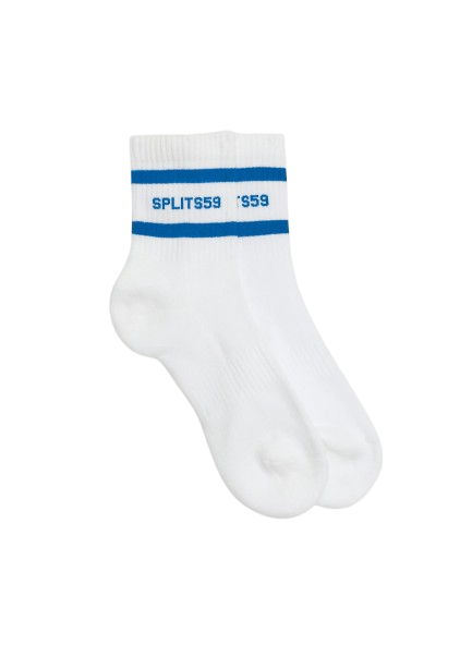 Splits59 Logo Stripe Quarter Socks - White/C Blue – Motion Lifestyle