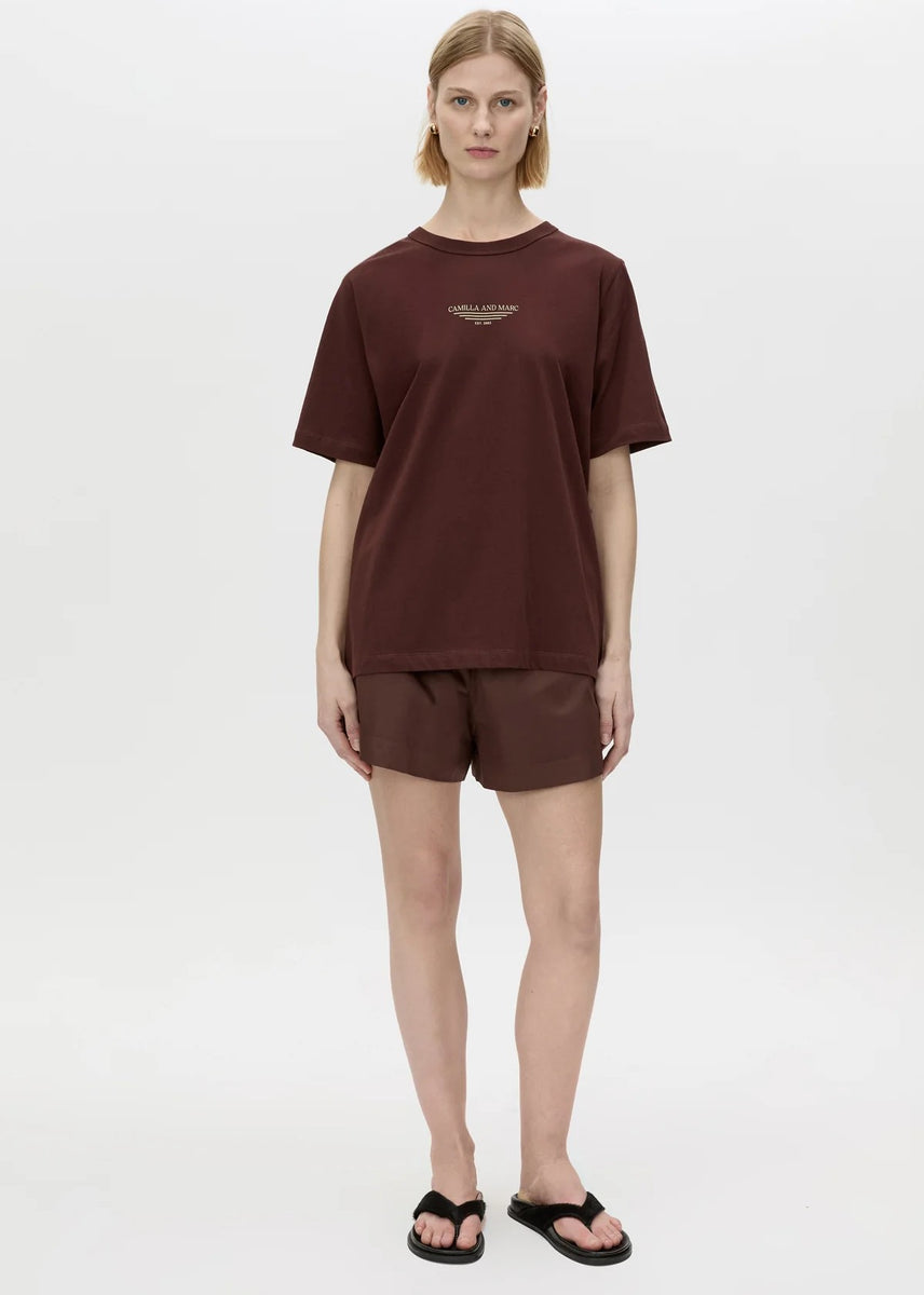 C&M Camilla Janice Logo Tee - Chocolate – Motion Lifestyle