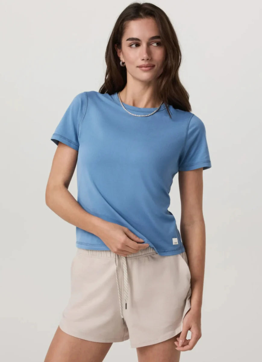 Vuori Short-Sleeve Lux Tee - Light French Blue – Motion Lifestyle